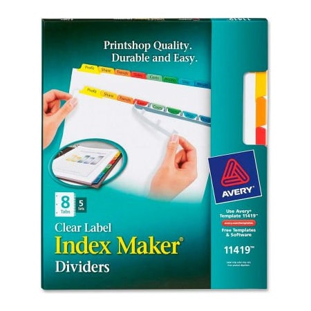 Avery Dennison Avery Index Maker Punched Clear Label Tab Divider, Blank ...