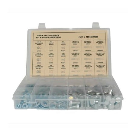 Titan Fasteners Hex Head Cap Screw Assortment, Steel, Zinc Plated ...