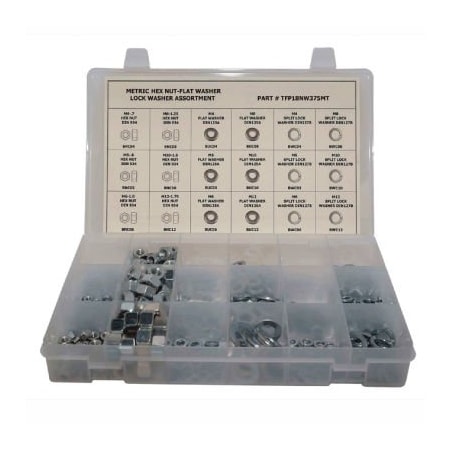 Titan Fasteners 630 Piece Metric Hex Nut & Washer Assortment - M4 to ...