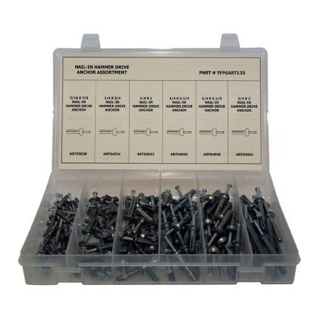 Titan Fasteners 135 Piece Hammer Drive Anchor Assortment - #10 (3/16 ...