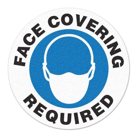 Top Tape And Label Incom Face Covering Required Floor Sign, 17"L, Arrow ...