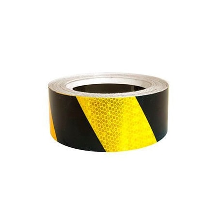 TOP TAPE AND LABEL INC. Super Brite Reflective Tape, Yellow/Black, 2"W ...