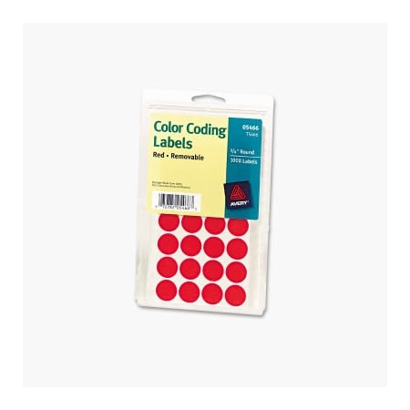 Avery Avery Print or Write Removable Color-Coding Labels, 3/4" Dia, Red ...
