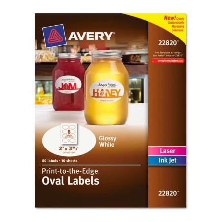 Avery Promotional Label, 2" Label W, 8 Labels per Sheet White 22820 | Zoro