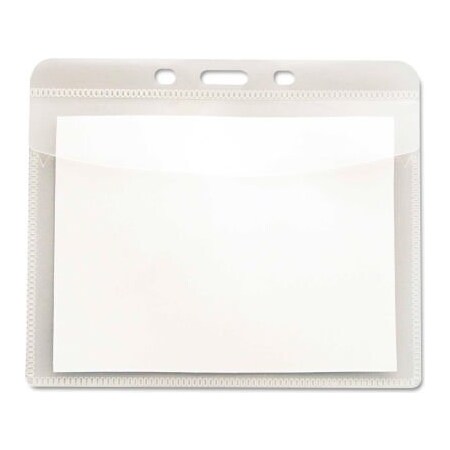 Advantus Advantus PVC-Free Badge Holders, Horizontal, 4" x 3", Clear ...