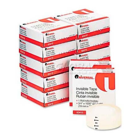 Universal Universal Invisible Tape, 3/4" x 1000", 1 Core, 12/Pack ...