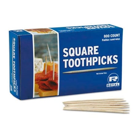 Amercareroyal Royal RPPR820SQ, Square Wood Toothpicks, Natural, Plain ...