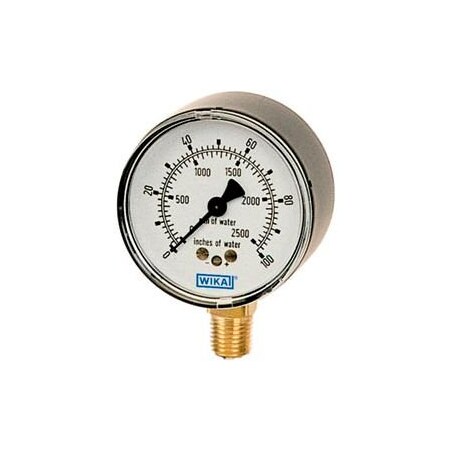 Wika Instrument 2.5" Type 611.10 30INH2O/mmH2O VAC Gauge - 1/4" NPT LM ...