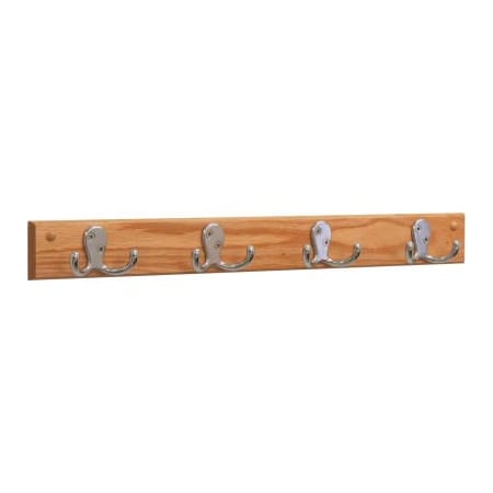 Wooden Mallet Wooden Mallet Wall Mounted Coat Rack, 4 Double Prong Hook ...