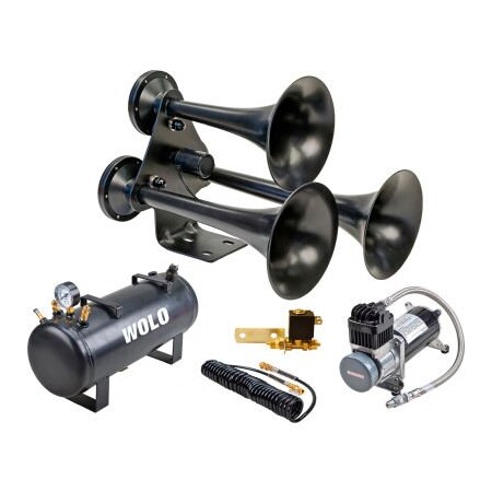 Wolo Wolo Three Trumpet Train Horn Paint Black With On-Board Air System ...