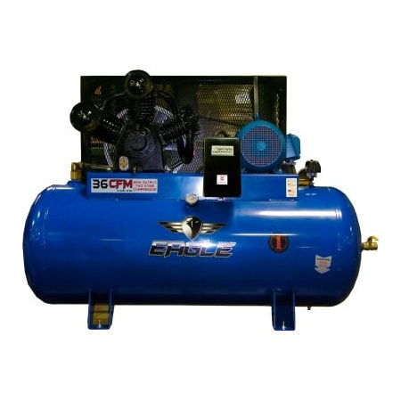 Wood Industries Eagle, 10 HP, Two-Stage Compressor, 120 Gallon, Horiz ...