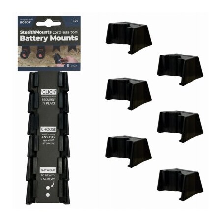 Metalmark Industrial 6PK BO12 BLK Batt Mount BM-BO108-BLK-6 | Zoro