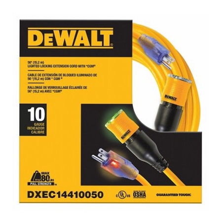 Century Wire & Cable SJTW Locking Extension Cord, 10 AWG, 10/3, 1 ...