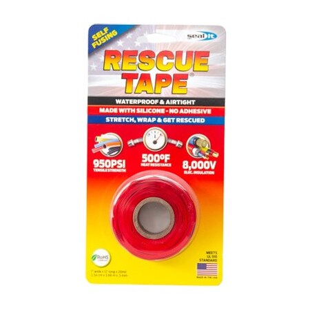 Seal It Services 1x12' RED Rescue Tape RT12012BRE | Zoro