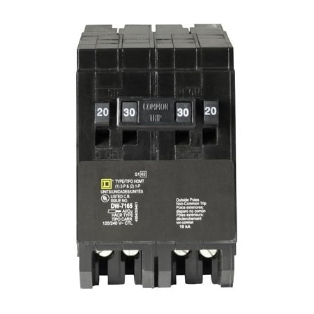 SQUARE D BY SCHNEIDER ELECTRIC 30A, 2x1, 1x2 pole Circuit Breaker, HOMT ...