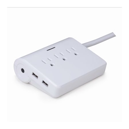 Globe Electric Power Strip, Surge, SJT, USB, 6 ft., White 78479 | Zoro