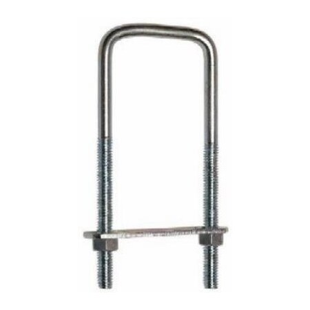 National Hardware Square U-Bolt, 3/8 in, 3-5/8 in W, 4 in H, Zinc ...