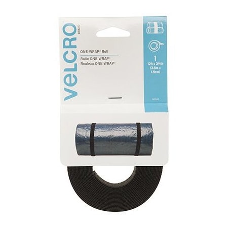 Velcro Brand Cable Tie Strap, 12 ft L, Black, Polyethylene (Hook ...