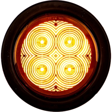 Buyers Products 4 Inch Round Recessed Strobe with Amber LEDs and Amber ...