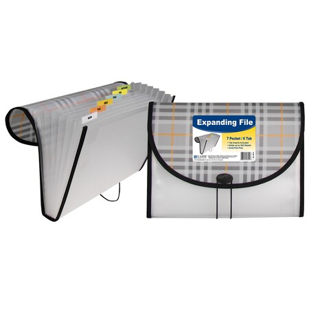 C-Line Products 7-Pocket Letter Size Expanding File, Plaid, PK12 58012 ...