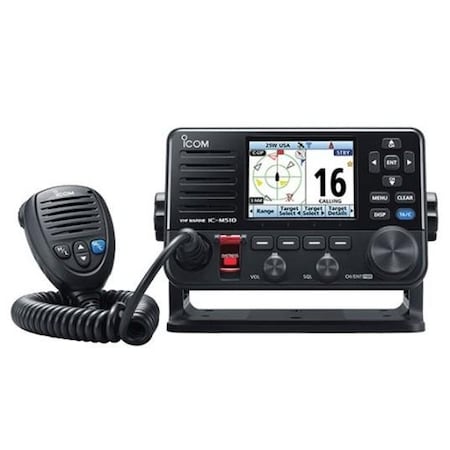 Icom Black Fixed Mount 25W Class D Dsc Front/Rear Mic Radio With Color ...