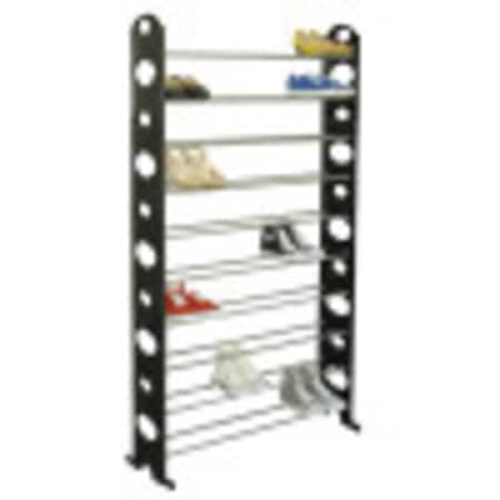 Home Basics 50 Pair Metal Shoe Rack, Black SR10745 | Zoro