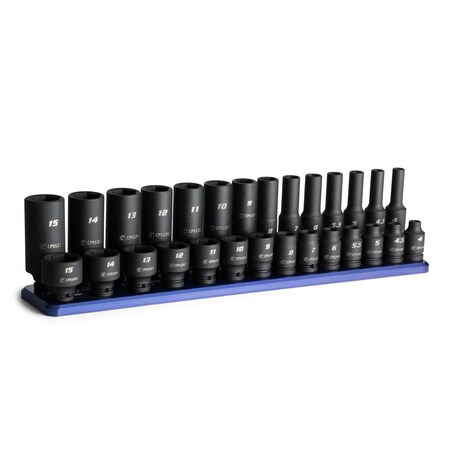 Capri Tools 1/4" Drive Shallow Deep Impact Socket Set, 4 15 mm, Metric ...