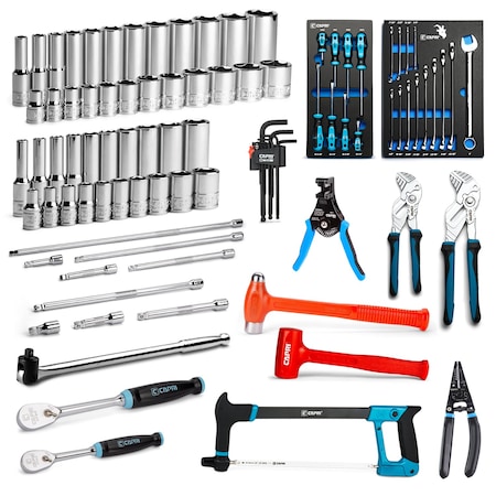 Capri Tools Apprentice Mechanics Tool Set, 93-Piece, SAE with 6-Point ...