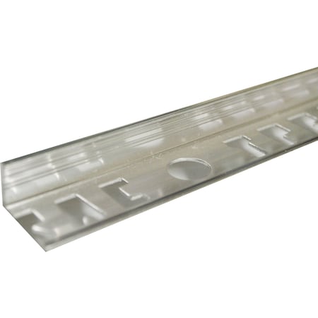 Creaprac BRIGHT SILVER ALUMINUM 3/8 in. x 8 ft. L-SHAPED TILE EDGING ...