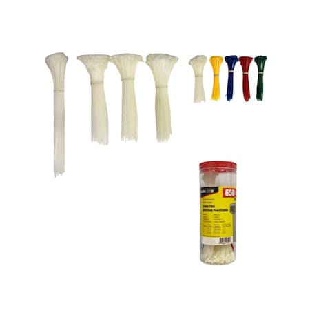 Duraline Duraline® Assorted Cable Zip Tie Kit - 650 pcs per carton ...