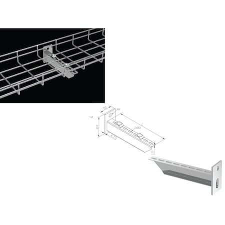 Kable Kontrol Reinforced Wall Support Bracket - 4" Wide KK-RFB-4-EZ | Zoro