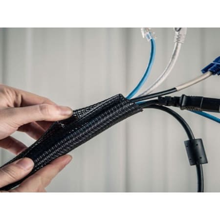 Techflex F6 Braided Cable Sleeve, 1 in Inside Dia., 50 ft, Polyethylene ...