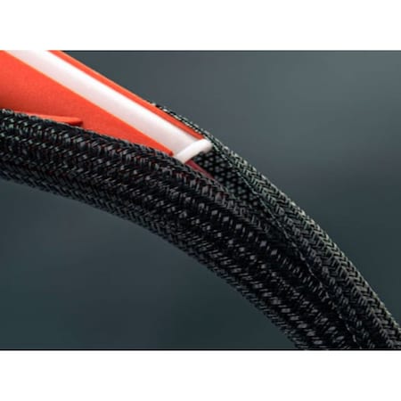 Techflex F6 Braided Cable Sleeve, 1 in Inside Dia., 50 ft, Polyethylene ...