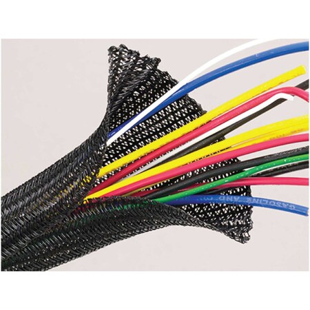 Techflex F6 Braided Cable Sleeve, 1 in Inside Dia., 50 ft, Polyethylene ...
