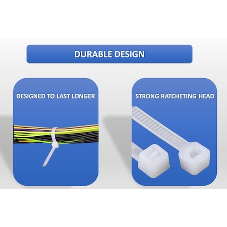 Kable Kontrol Cable Tie, 4 in L, 1 in Max Bundle Dia., Natural, Nylon 6 ...