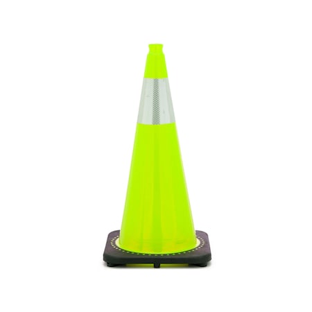 Jbc Traffic Cone, Premium PVC (Polyvinyl Chloride), 28" H, Lime Green ...
