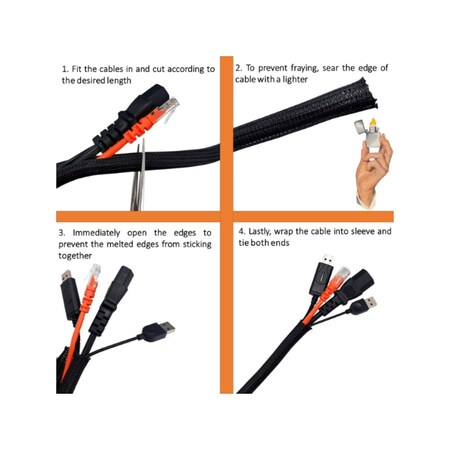 Kable Kontrol Braided Cable Sleeve, 1 in Inside Dia., 100 ft ...