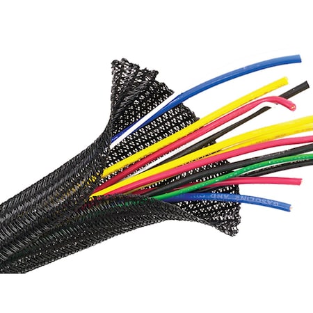 Kable Kontrol Braided Cable Sleeve, 3/4 in Inside Dia., 25 ft ...