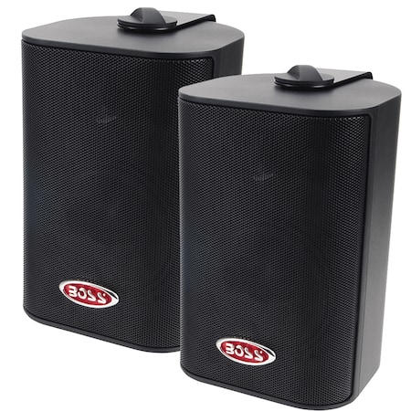 Boss Audio MR4.3B 4" 3-Way Marine Box Speakers (Pair) - 200W - Black ...