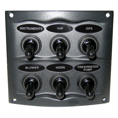 Bep Marine BEP Waterproof Panel, 6 Switches, Grey 900-6WP | Zoro