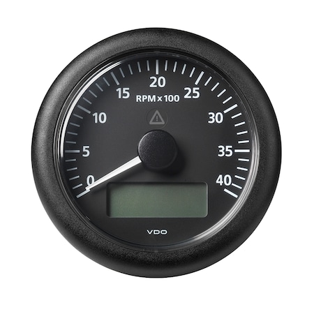 Vdo Marine 3-3/8" Tach w/Multifunction Display-0 to 4000 RPM-Black Dial ...