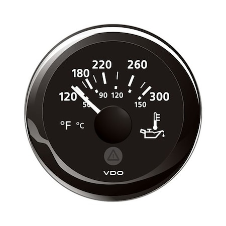 Vdo Marine 2-1/16" ViewLine Temperature Gauge 120-300 degF-8-32V-Black ...