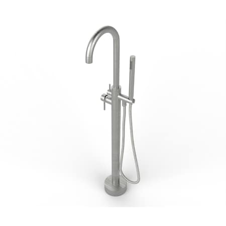 Castello Usa Neptune Freestanding Brushed Nickel Gooseneck Tub Filler ...