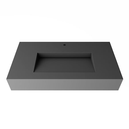 Castello Usa Pyramid 36 in Solid Surface Wall-Mounted Bathroom Sink in ...