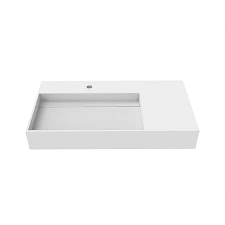 Castello Usa Juniper 36 in Left Basin Solid Surface Wall-Mounted ...
