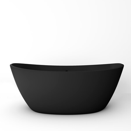 Castello Usa Manhattan 59" Solid Surface Freestanding Bathtub in Black ...