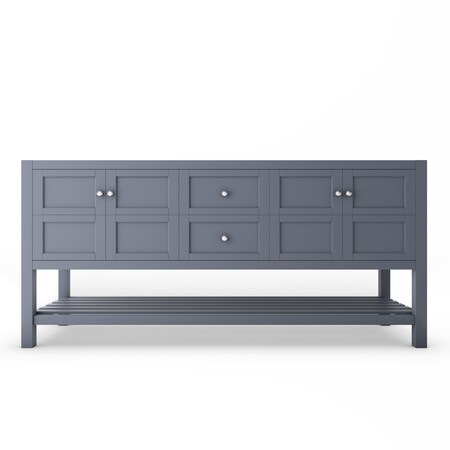 Castello Usa Alicia 60" Gray Vanity Base with Chrome Handles CB-VEN-72G ...