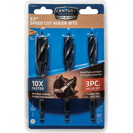 Century Drill & Tool 3 Piece Speed Cut Auger Bit Set 38603 | Zoro