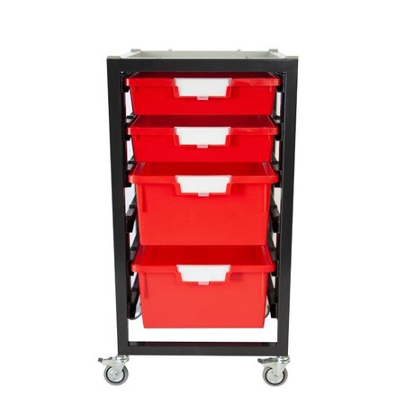 Storsystem Commercial Grade Mobile Bin Storage Cart with 4 Red High ...