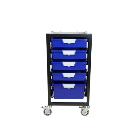 Storsystem Commercial Grade Mobile Bin Storage Cart with 5 Blue High ...
